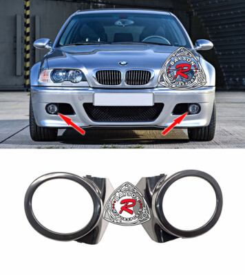 Fits 99-06 BMW E46 M3 Front Bumper Only Fog Light Round Trim Cover (ABS ...