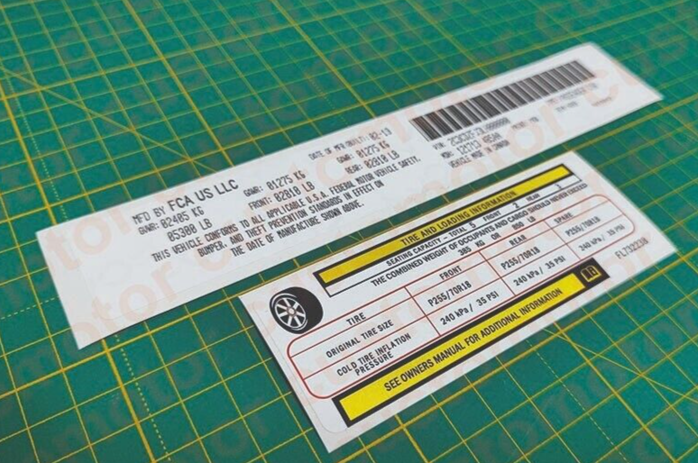 Chrysler Jeep Dodge Decal Set 2pc Factory Style Replica Stickers Labels ...