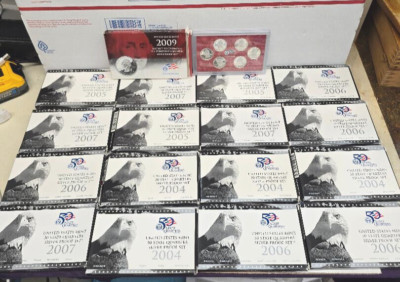 US MINT SILVER PROOF QUARTER LOT 86 SILVER STATE QUARTERS WITH BOX | eBay