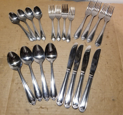 Hampton Silversmiths Stainless Flatware 20 Piece - 4 Place Settings | eBay