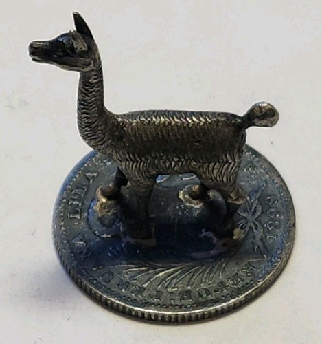 Llama On Peru Silver Coin Figurine 0740 | eBay