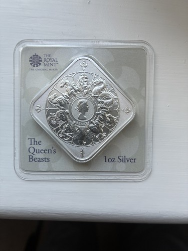 Royal Mint Queen’s Beasts Completer 1oz Silver Bullion Bar in Assay ...