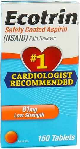 Ecotrin Safety Coated Aspirin Pain Reliever Low Strength Tablets 81 mg ...
