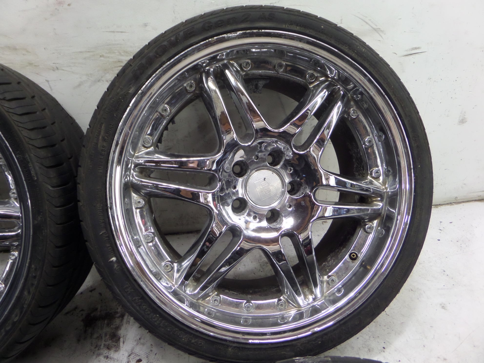 19" x 8.5/9" Brabus Style Wheels Mercedes 5 x 112 ET35 Chrome Peeling ...