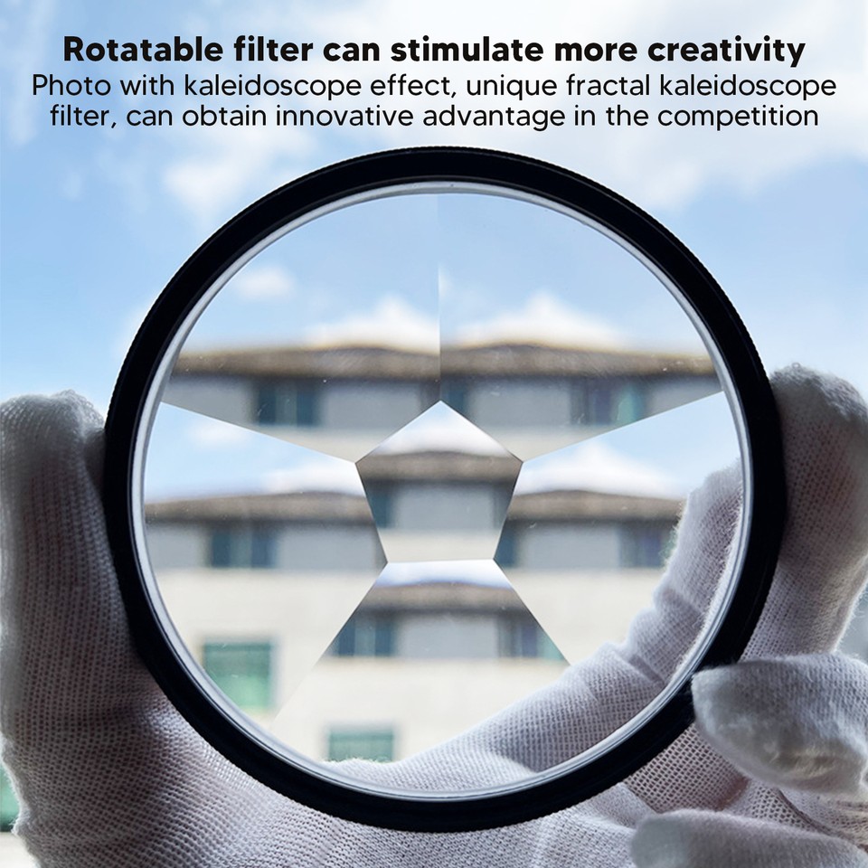 77mm Kaleidoscope Glass Prism Six Sided Effect Camera Filter Lens Split ...