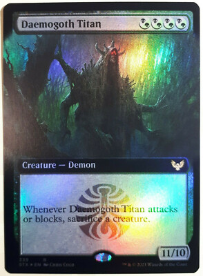 mtg magic Daemogoth Titan extended borderless FOIL ENGLISH FRENCH 2 ...