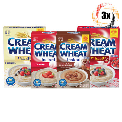 3x Boxes Cream Of Wheat Variety Instant Hot Cereal | 12-28oz | Mix ...
