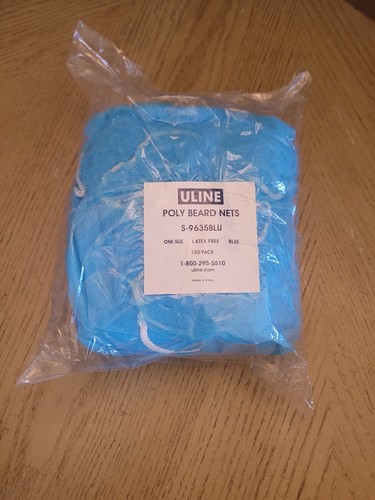 Uline Polypropylene Beard Nets, Blue 100 Count Latex Free S-9635 BLU ...