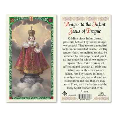 Prayer To Infant Jesus OF Prague Laminated Prayer Cards 2-Sided Holy ...