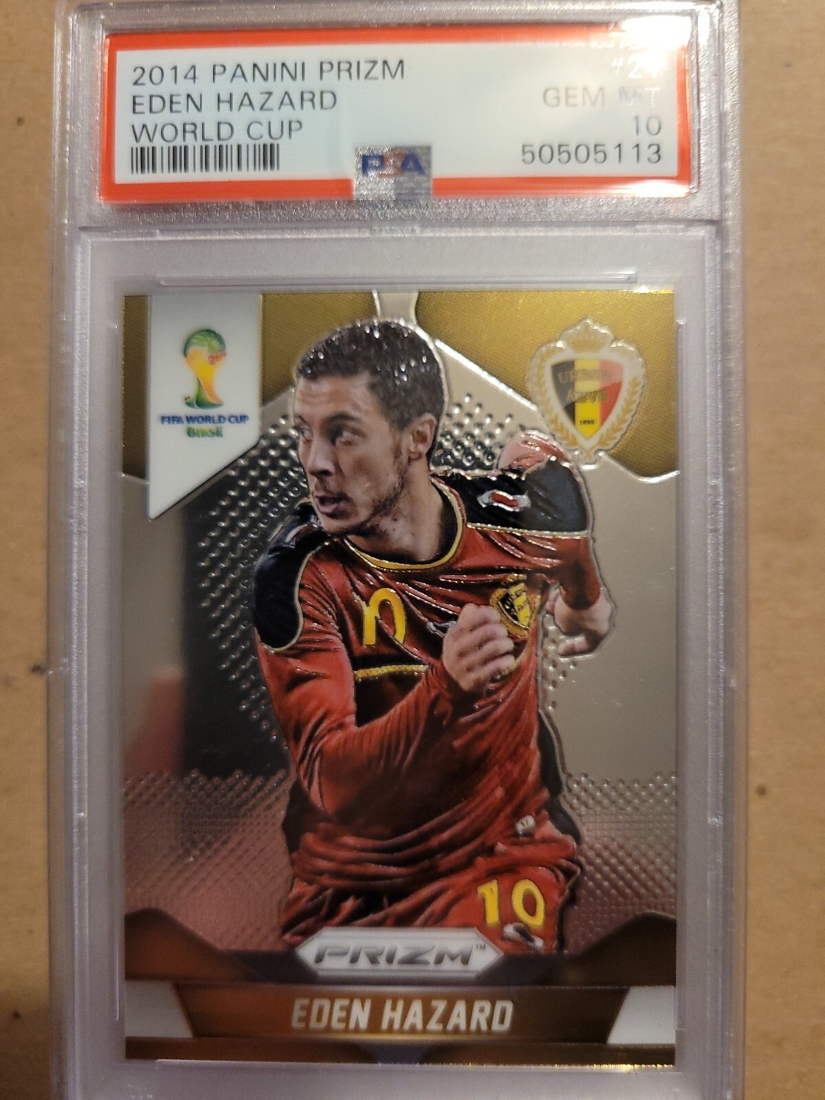2014 PANINI PRIZM #21 EDEN HAZARD *ROOKIE WORLD CUP PSA 10 GEM MINT ...