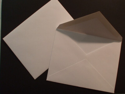 25 A2 White Paper Premium Envelopes Triangle V Flap PPE41 4 3/8 x 5 3/4 ...