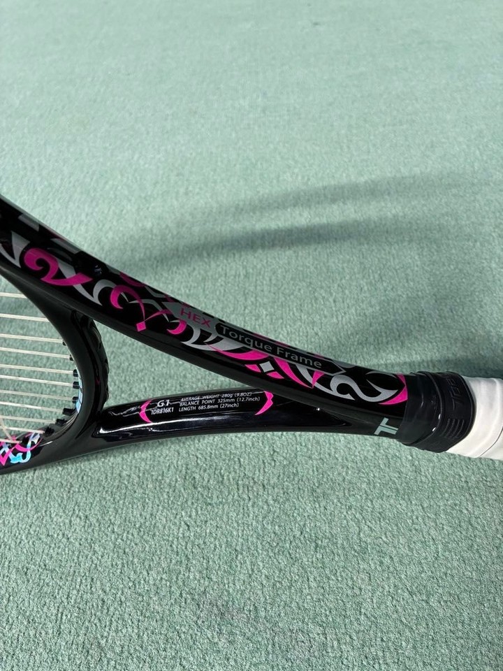 Toarson Tennis Racket 27 inch Black Pink White Grip Straight Swing Used ...