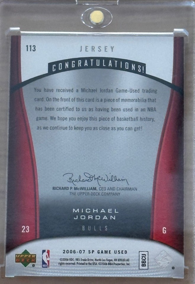 2006-07 SP Game Used #113 Michael Jordan SP JSY | eBay