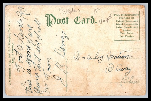 Post Card Rhode Island - 10 Inch Rifle Coming From Battery - Fort Adams ...