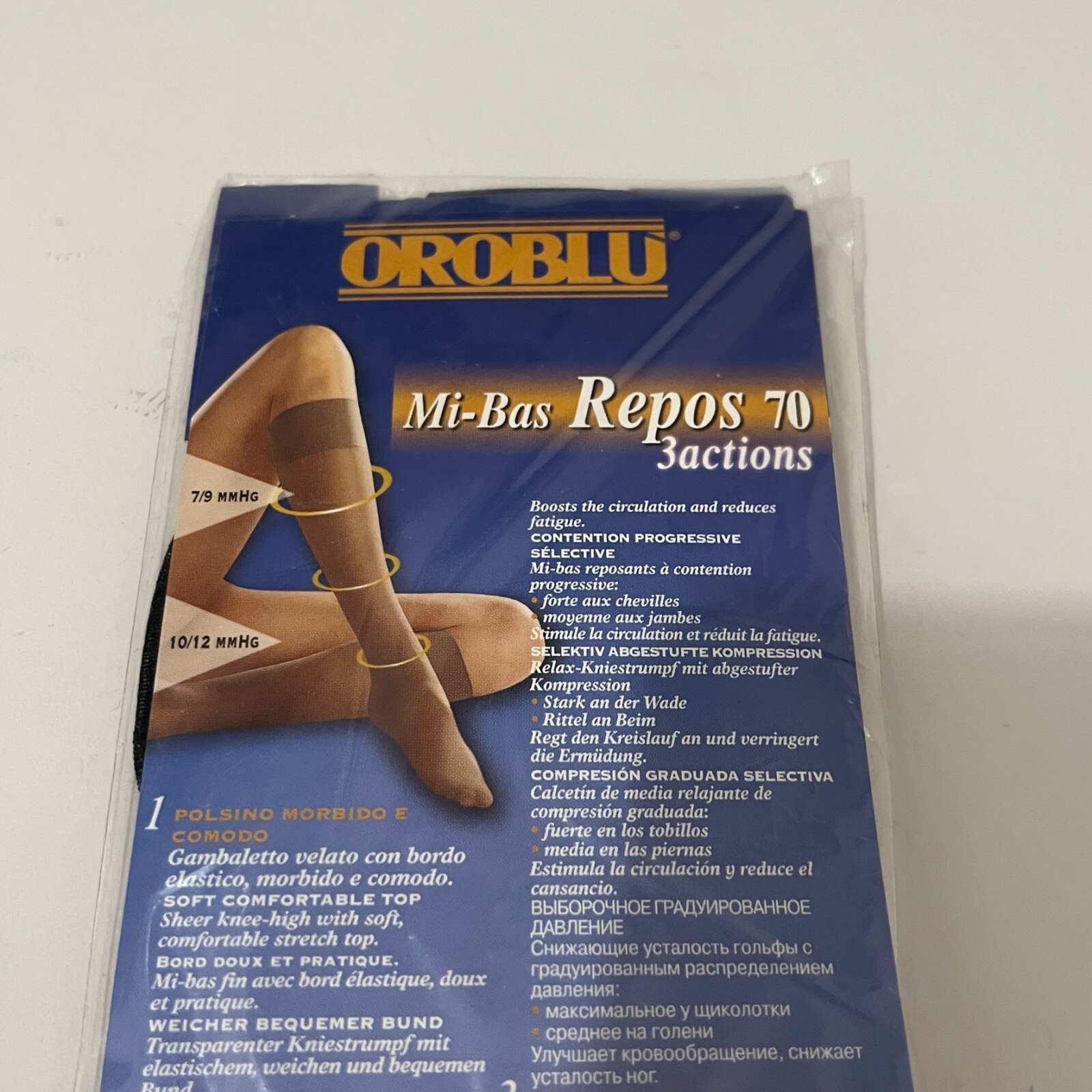 OROBLU Repos 70 Graduated Compression Knee High Pantyhose Black Size 39 ...