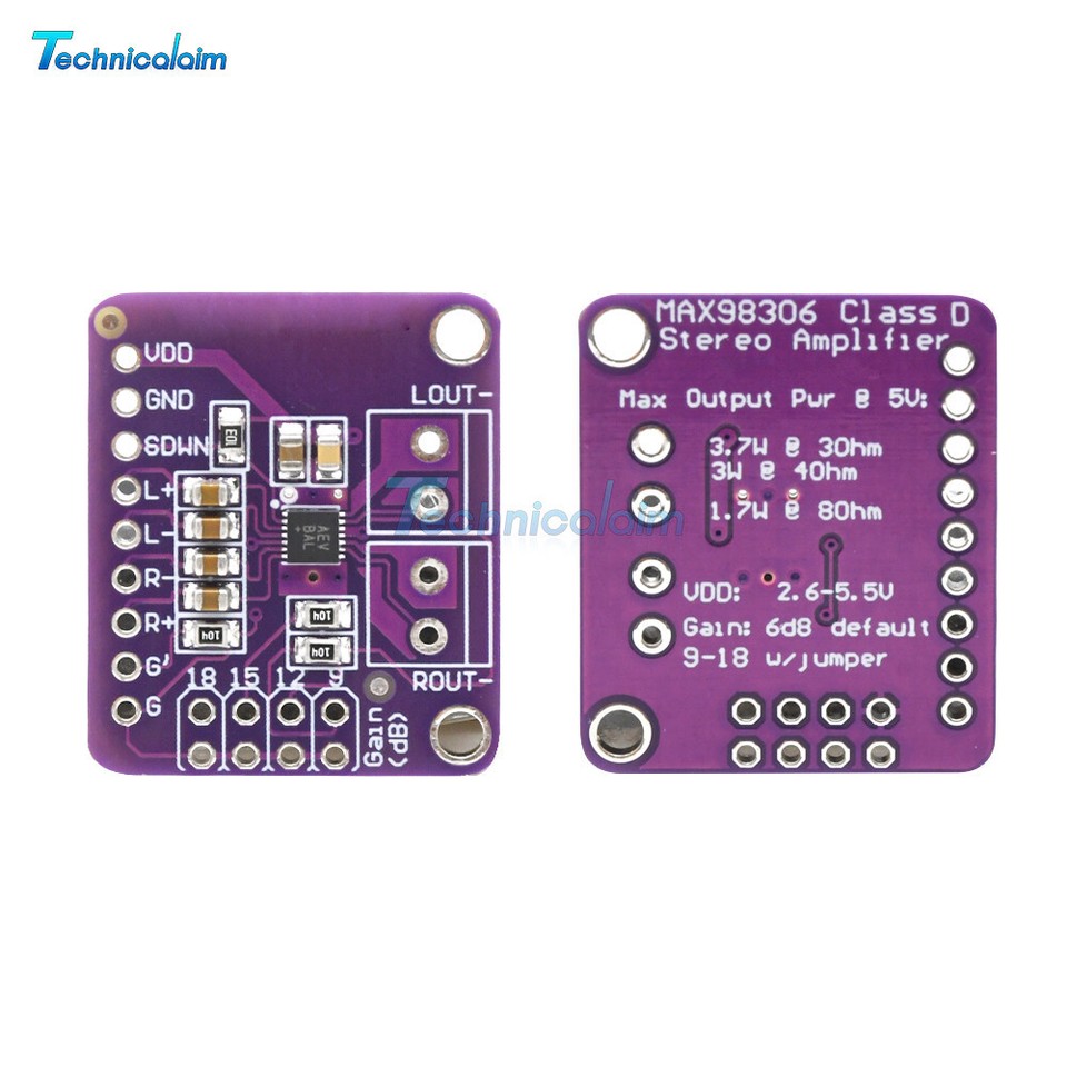 MAX98306 Stereo Class D Amplifier Breakout Class AB Audio 3.7W Sensor ...
