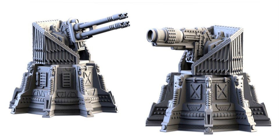 3D Printed Defence Cannon Turret Terrain for Table top Gaming | eBay