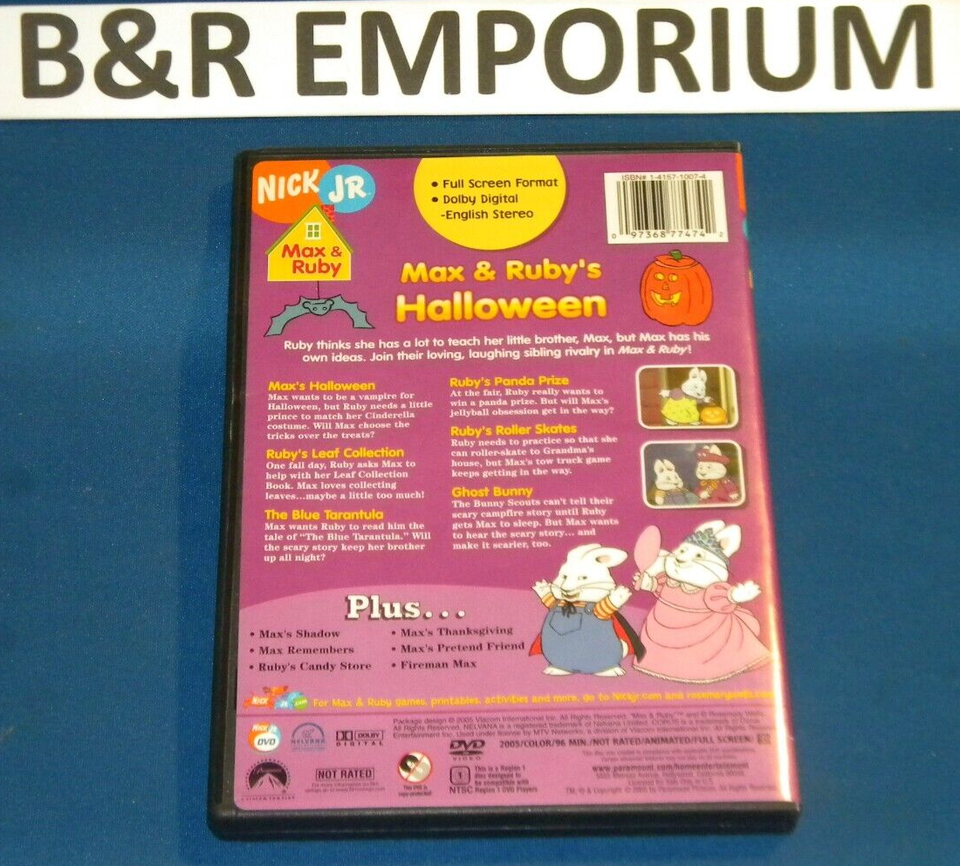 Nick Jr./Nickelodeon 2-DVD Lot - Max & Ruby's Halloween + Happy ...