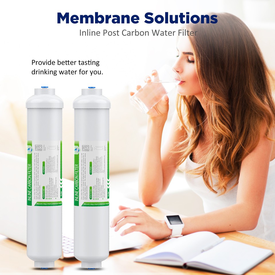 1/4" Quick Connect T33 Inline Post Carbon Water Filter for RO Fridge ...