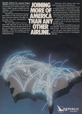 1980 Republic Airlines: Joining More of America Vintage Print Ad | eBay