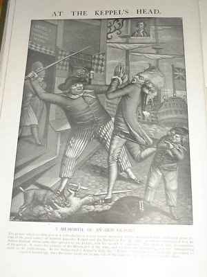 1901 PRINT ADMIRAL KEPPEL 1778 VICTORY HARLAND PUB SIGN | eBay