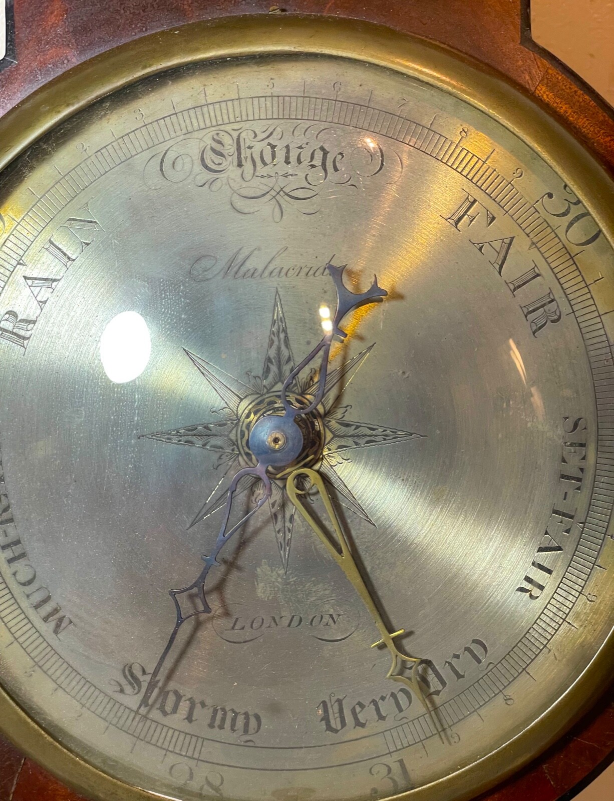 large Antique 19th century A. Gatty mahogany banjo barometer weather ...