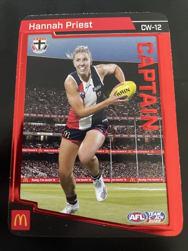 AFL Teamcoach 2022 Macca’s Captain Card Hannah Priest St Kilda Red ...