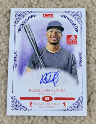 2022 Onyx Vintage Brandon Mayea Rookie RC On Card Auto # /400 Blue Ink ...