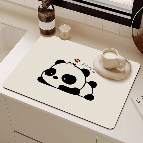 1PC Cute Panda Kitchen Drain Pad Quick Dry Rectangular Absorbent Mat ...