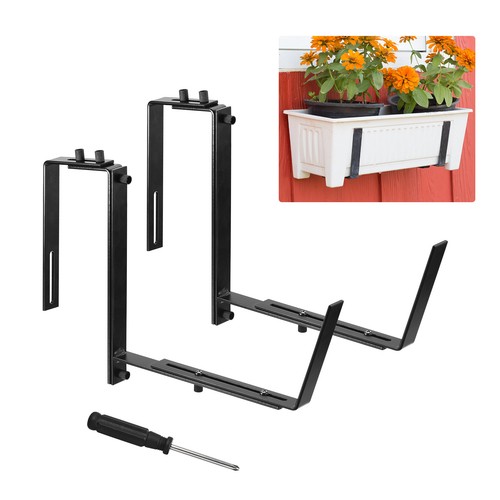 2pcs Planter Box brackets Adjustable Universal Window Box Brackets | eBay