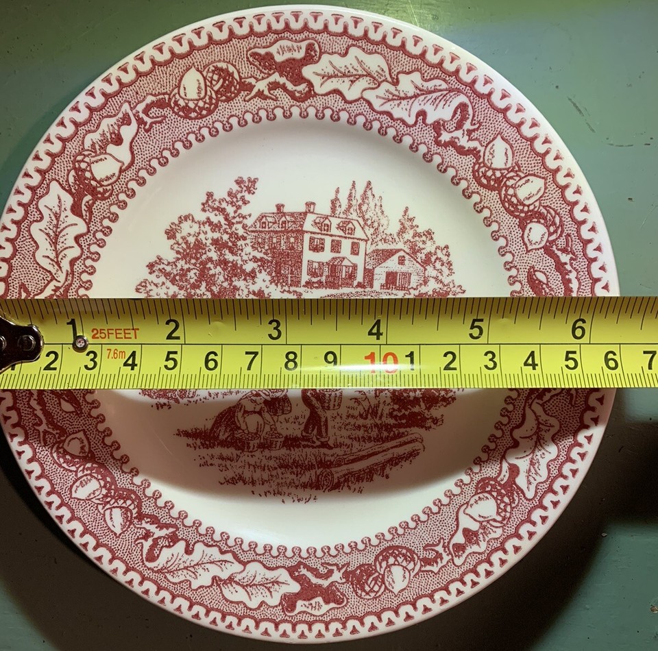 Vintage 1965 Memory Lane Royal Ironstone Red Transferware 6 1/4 “ Bread ...