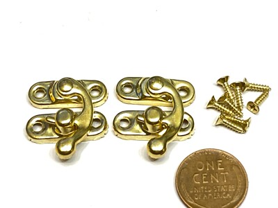 2 Sets Small gold latch Jewelry Box Hasp 26mm Lock (S) 2.6cm x2.3cm B21 ...