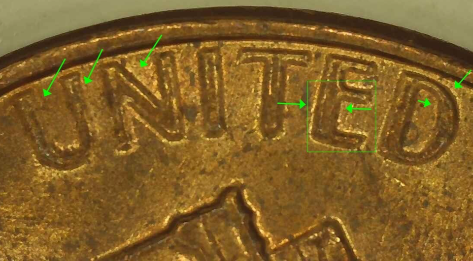 1981 D US Vintage Penny With Multiple Double Die & Laminate Flaw Mint ...