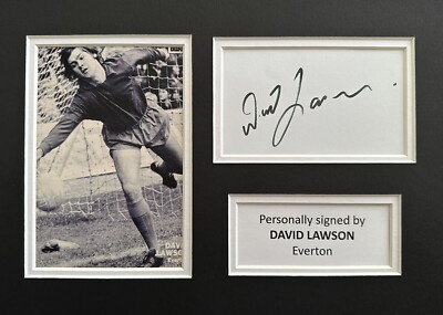 DAVID LAWSON HAND SIGNED EVERTON A4 WHITE CARD DISPLAY | eBay Australia