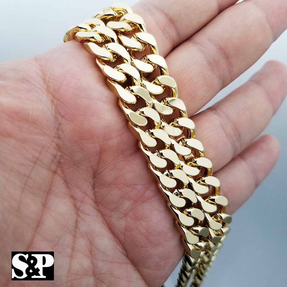 Hip Hop Rapper's Gold Plated 10mm 18", 20" Miami Cuban Choker Chain ...