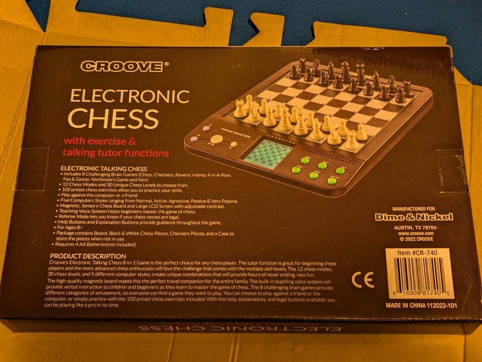 Croove Electronic Chess Game Portable Digital Chessboard with LCD ...