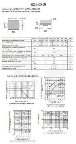 50PCS SS54 SK54 5A/40V SMC DO-214AB Schottky Diodes | eBay