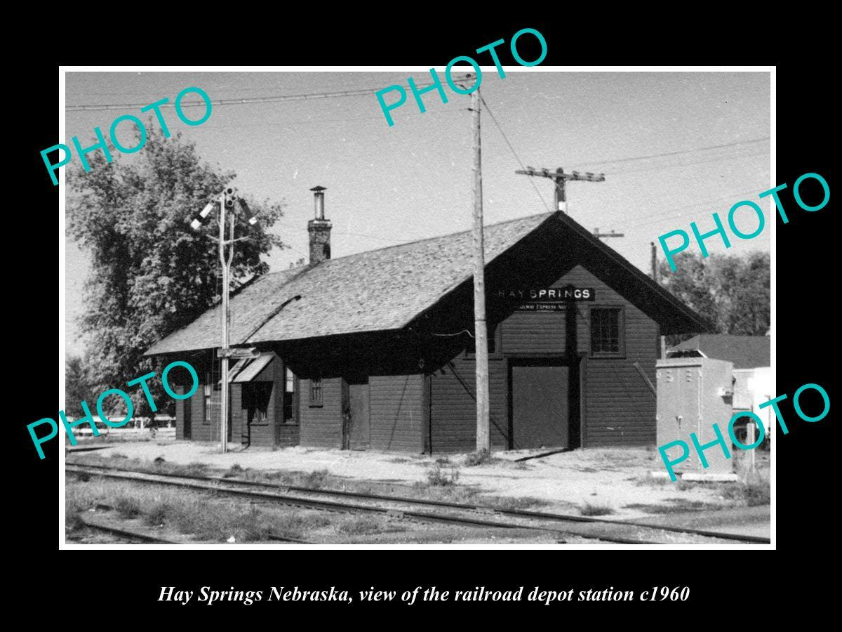OLD 8x6 HISTORIC PHOTO OF HAY SPRINGS NEBRASKA RAILROAD DEPOT STATION ...