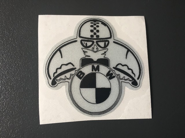 Decal Sticker Retro Reflective BMW Race Coffee Motorcycle Helmet Grey ...