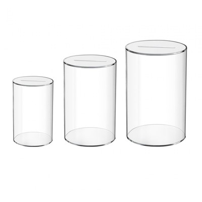Coin Bank Jar Clear Acrylic Break to Open Transparent Tip Box Kids Gift ...