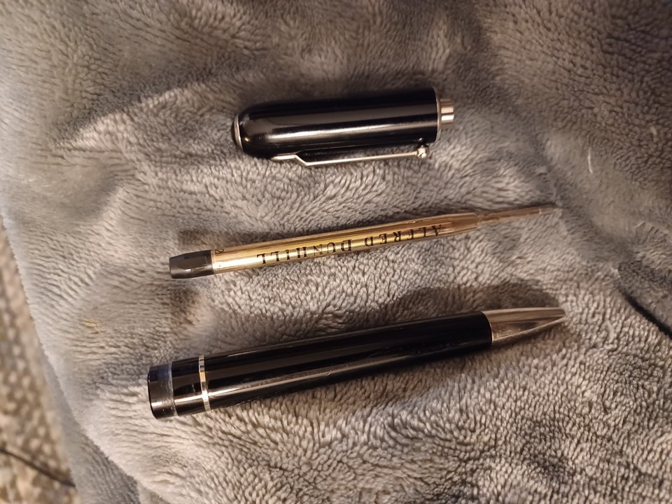 Dunhill sidecar ballpoint pen, black and silver, c. 2005, great ...