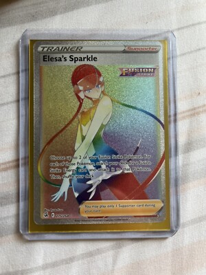 Elesa's Sparkle 275/264 Rainbow Secret Rare Fusion Strike Pokemon Card ...