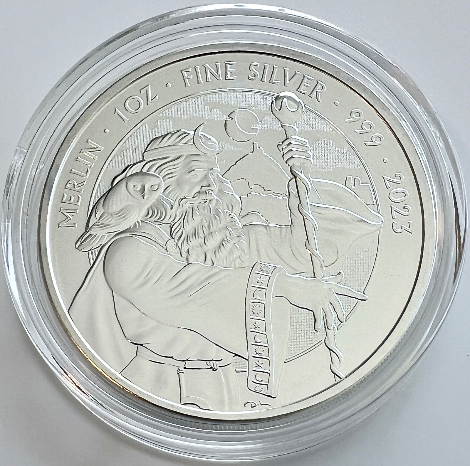2023 Great Britain Merlin 1 Oz Silver Coin in Capsule King Charles III ...