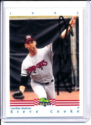 1992 CLASSIC BEST STEVE COOKE PIRATES MUDCATS signed IN PERSON AUTO ...