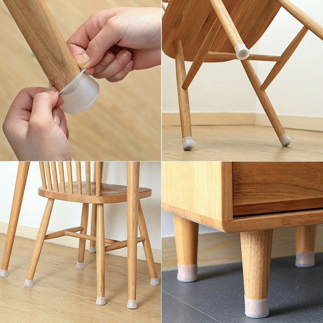 16PCS Non-Slip Silicone Mat Chair Foot Cover Protective Cover Table Leg ...