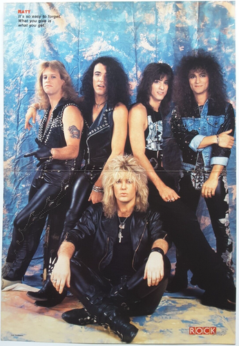 RATT ROBBIN CROSBY / GUNS N ROSES VINTAGE 11X16 MAGAZINE CENTERFOLD ...