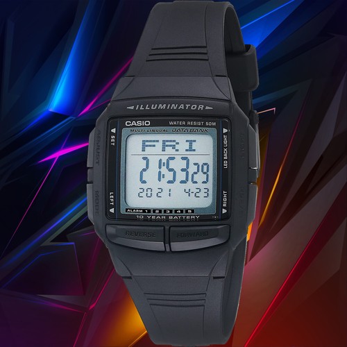 Casio DB-36-1AV Mens Multi Lingual 30 Page Databank Watch 10 Year ...