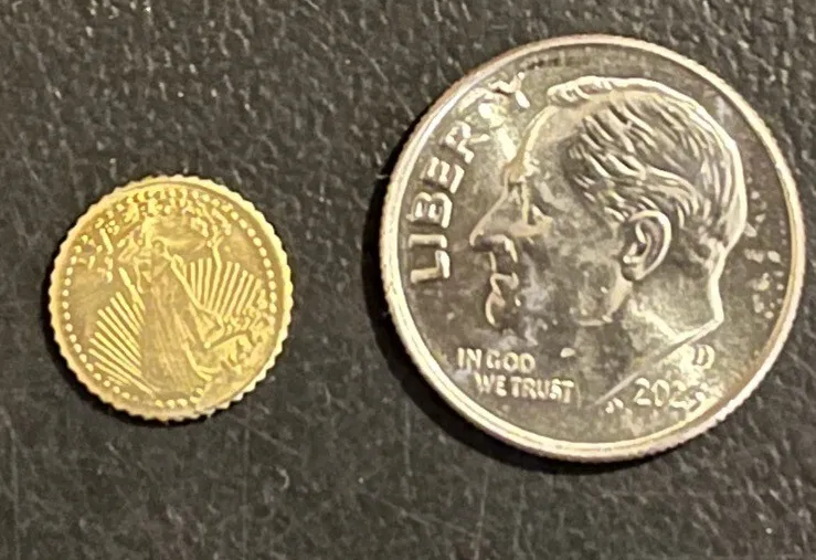 8k Gold Mini St. Gaudens Coin AU-UNC Collectible 1/2g .5g 10mm | eBay
