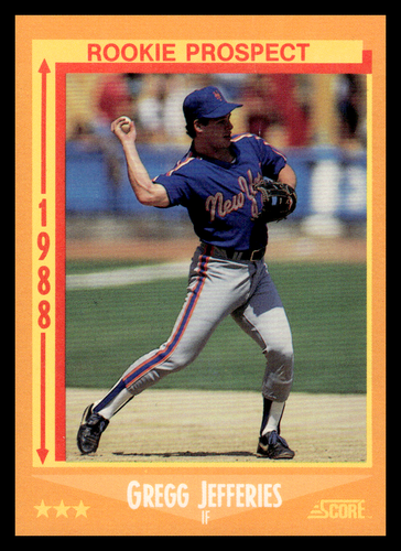 1988 Score #645 Gregg Jefferies New York Mets Rookie | eBay