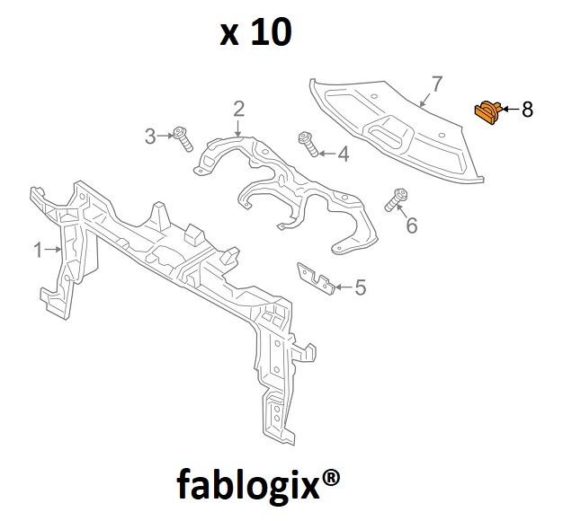 Porsche Cayenne 2011-2018 Engine Compartment Cover Plate Clip WHT-004 ...